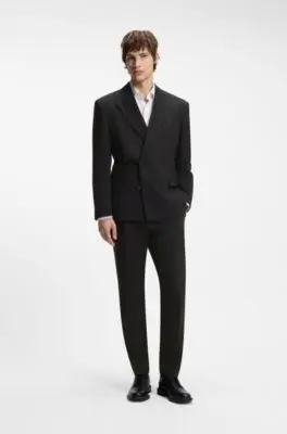 Hugo Extra-slim-fit Trousers In Wool-blend Twill