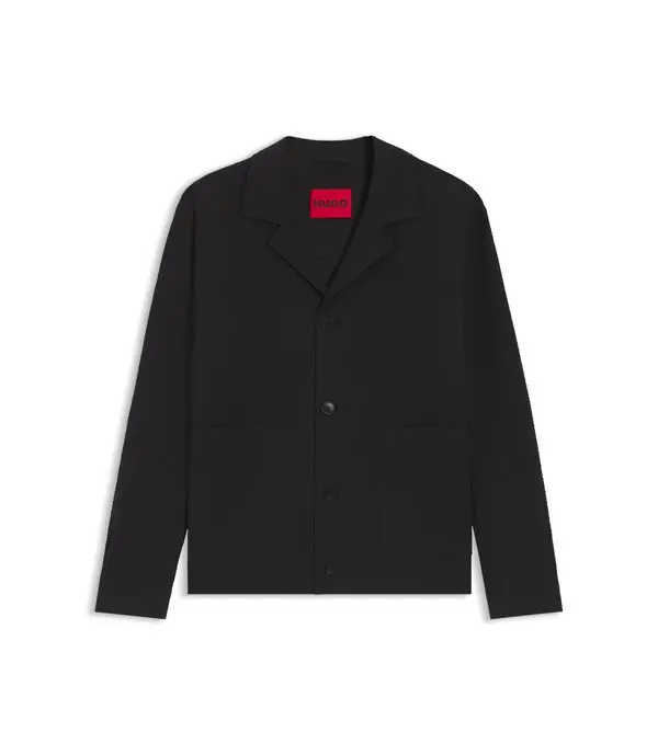 Hugo Modern-fit Jacket In Stretch-cotton Seersucker