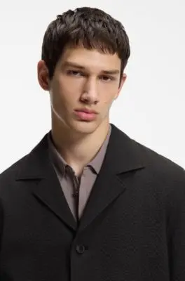 Hugo Modern-fit Jacket In Stretch-cotton Seersucker