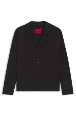 Hugo Modern-fit Jacket In Stretch-cotton Seersucker