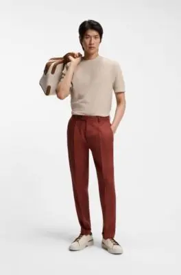 BOSS Regular-fit Linen Trousers