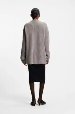 Hugo Embroidered-logo Oversized Cardigan