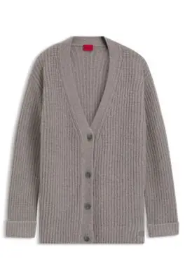 Hugo Embroidered-logo Oversized Cardigan