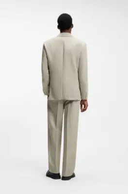 Hugo Modern-fit Jacket With Herringbone Weave
