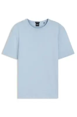 BOSS Cotton-linen T-shirt In A Regular Fit - Light Blue