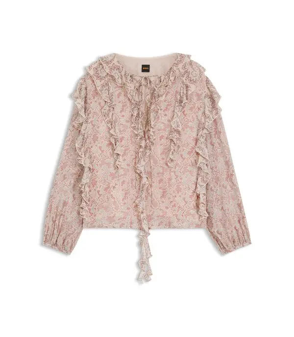 BOSS Printed Regular-fit Blouse