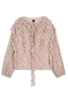 BOSS Printed Regular-fit Blouse