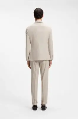 BOSS Slim-fit Seersucker Jacket - Beige