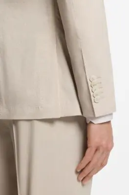 BOSS Slim-fit Seersucker Jacket - Beige