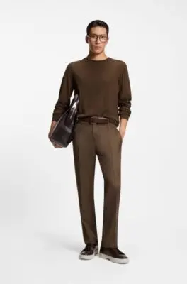 BOSS Knitted Wool-blend Sweater - Light Green