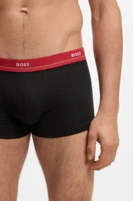 BOSS Five-pack Of Stretch-cotton Trunks With Logo Waistbands