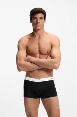 BOSS Five-pack Of Stretch-cotton Trunks With Logo Waistbands