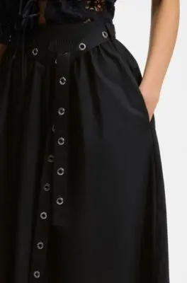 BOSS Eyelet-belt Maxi Skirt