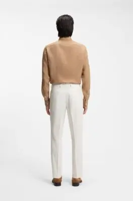BOSS Easy-iron Tapered Trousers - White