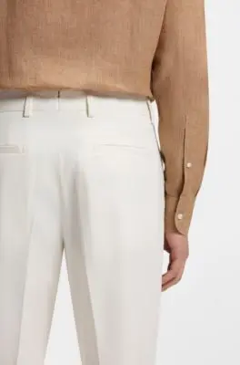 BOSS Easy-iron Tapered Trousers - White