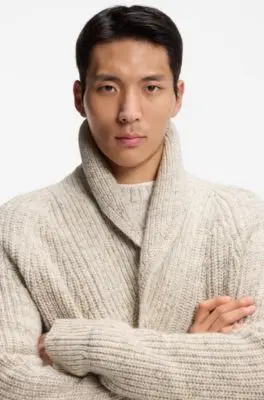 BOSS Knitted Cardigan In Cashmere And Wool