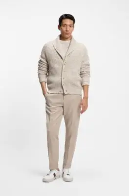 BOSS Knitted Cardigan In Cashmere And Wool