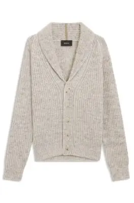 BOSS Knitted Cardigan In Cashmere And Wool