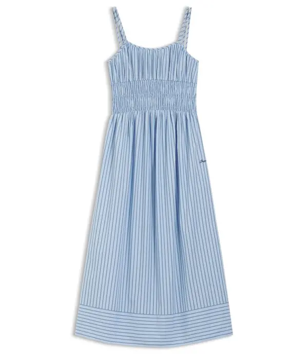 BOSS Cotton Poplin Midi Dress With Stripes