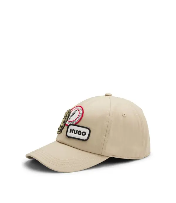 Hugo Cotton Twill Cap With Logo Patch - Beige