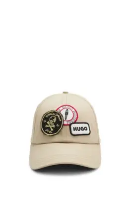 Hugo Cotton Twill Cap With Logo Patch - Beige