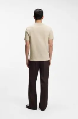 BOSS Jacquard-pattern T-shirt In Cotton - Light Beige