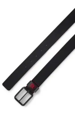 Hugo X Rb Italian-leather Belt With Bull Motif