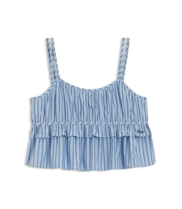 BOSS Cotton-poplin Top With Stripes