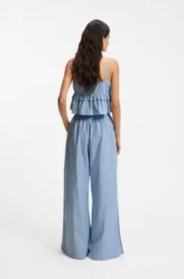 BOSS Cotton-poplin Top With Stripes