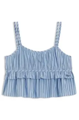 BOSS Cotton-poplin Top With Stripes