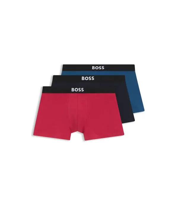 BOSS Three-pack Of Stretch-cotton Trunks - Patterned
