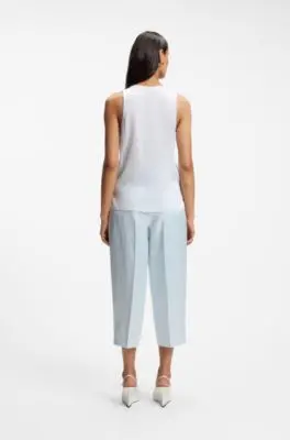 BOSS Sleeveless Stretch Silk Top - Light Blue