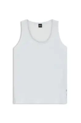 BOSS Sleeveless Stretch Silk Top - Light Blue