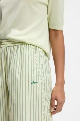 BOSS Cotton-poplin Palazzo Trousers