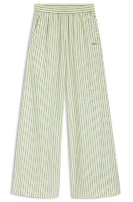 BOSS Cotton-poplin Palazzo Trousers