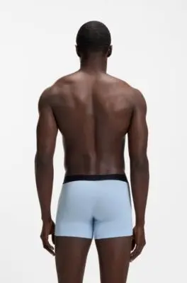 BOSS Three-pack Of Stretch-cotton Boxer Briefs - Light Blue