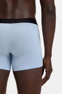 BOSS Three-pack Of Stretch-cotton Boxer Briefs - Light Blue