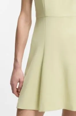Hugo Sleeveless Flared Dress With Brooch