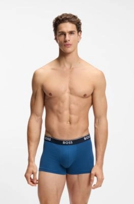 BOSS Three-pack Of Logo-detail Trunks In Stretch Cotton - Assorted Pre Pack