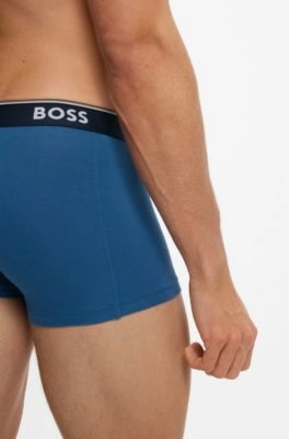 BOSS Three-pack Of Logo-detail Trunks In Stretch Cotton - Assorted Pre Pack