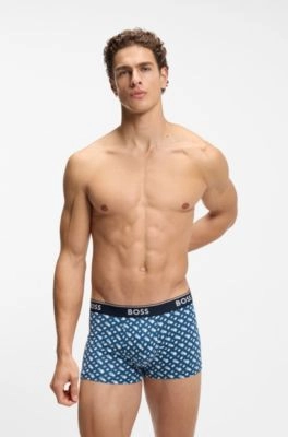 BOSS Three-pack Of Logo-detail Trunks In Stretch Cotton - Assorted Pre Pack