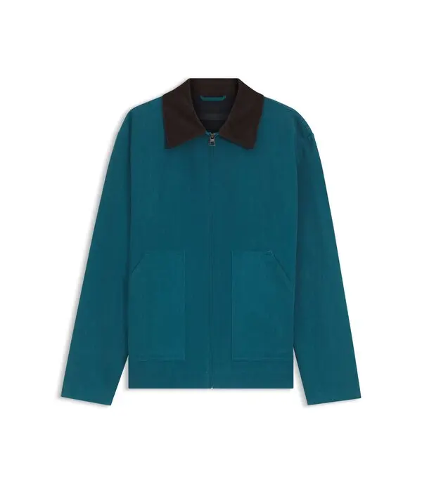 BOSS Cotton Jacket With Contrast Collar