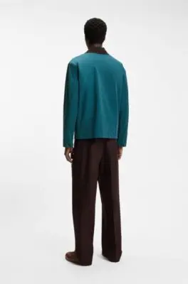 BOSS Cotton Jacket With Contrast Collar