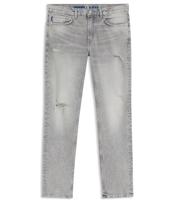 Hugo Slim-fit Jeans In Distressed Denim