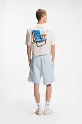 Hugo Cotton Blend Logo-label Shorts