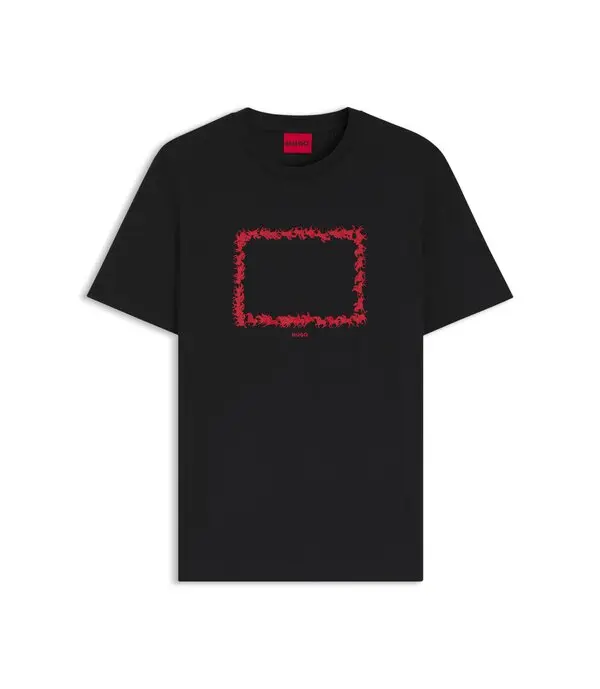 Hugo Cotton-jersey T-shirt With Printed Artwork