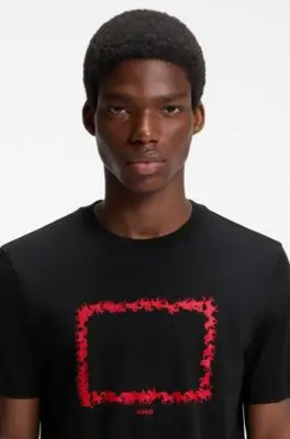 Hugo Cotton-jersey T-shirt With Printed Artwork