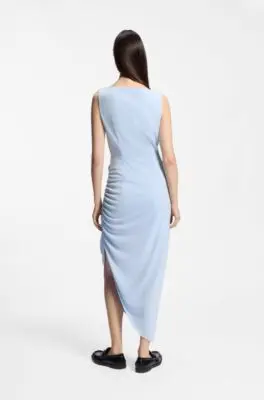 Hugo Crepe Asymmetrical Hemline Dress