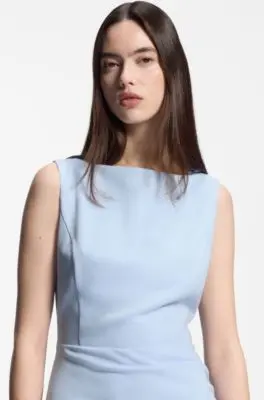 Hugo Crepe Asymmetrical Hemline Dress