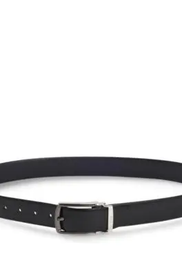 BOSS Reversible Leather Belt With Smooth And Textured Finishes